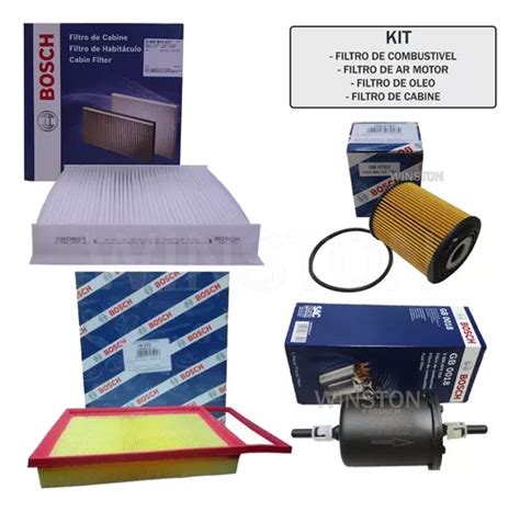 Kit De Filtros Ar Comb Óleo Cabine Bosch Linea 1 8 16v Flex