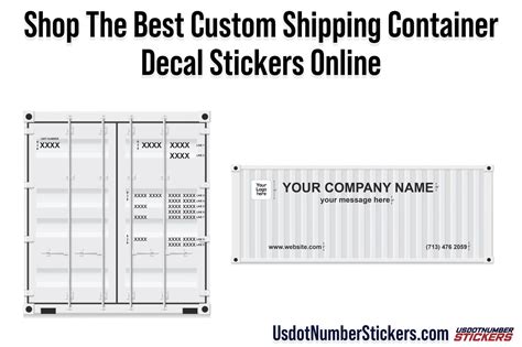 Custom Info Shipping Container Decal Sticker Lettering Usdot Number