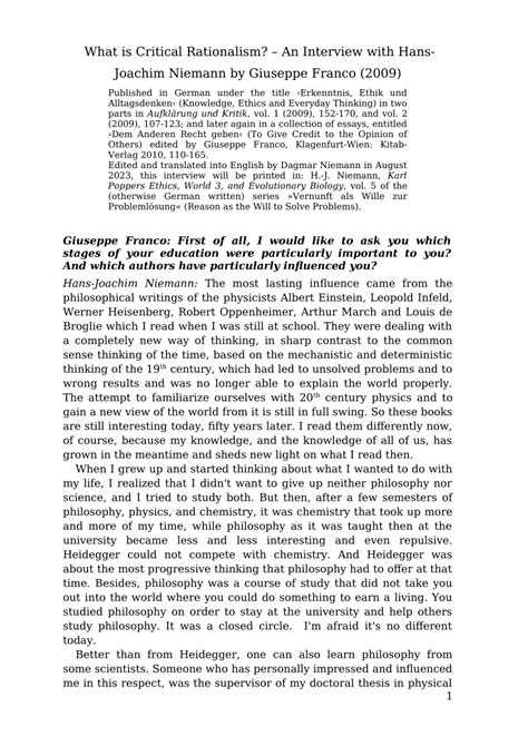 Pdf What Is Critical Rationalism