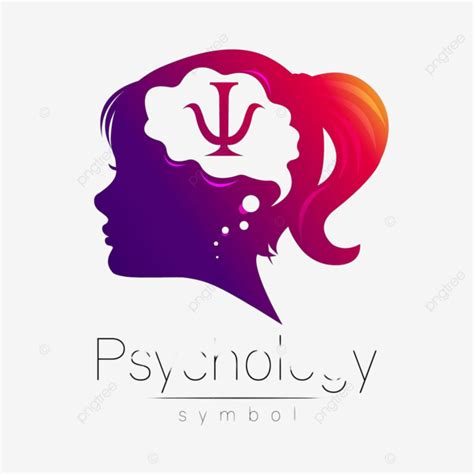 Psychology Logo With Girl Brain And Psi Symbol Vector Violet