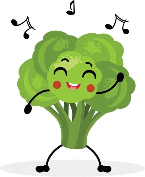 Funny Broccoli Mascot Dancing To Music 43409947 Vector Art At Vecteezy