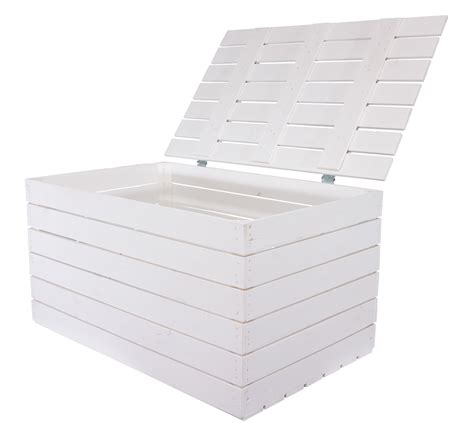 Truhen Neue Holztruhe in weiß groß 80x50x39cm obstkisten online de