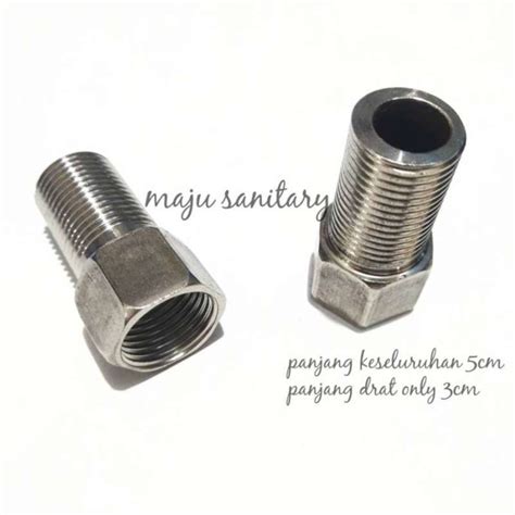 Jual Sok Drat Panjang Stainless Sok Drat Luar Dalam 1 2 Inch Sok Kran 1