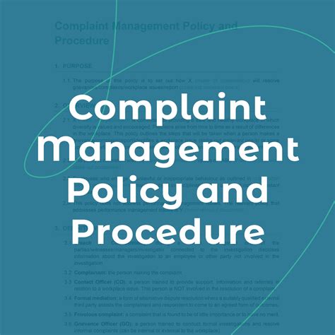 Complaint Management Policy And Procedure Template