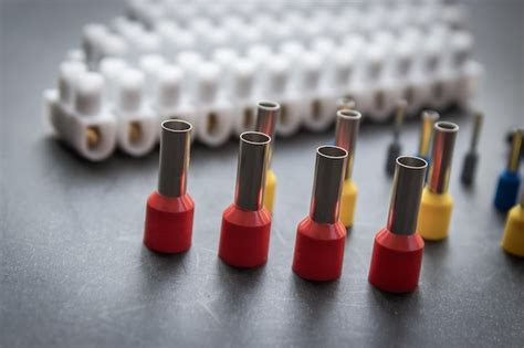 Premium Photo Close Up Several Wire Ferrule And Terminal Block W Wire