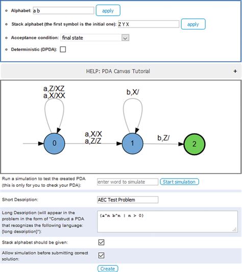 Creating A New Problem Of Type PDA Construction Download Scientific Diagram
