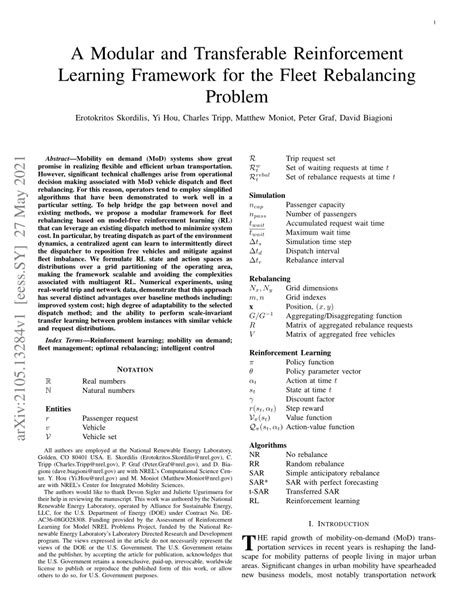pdf a modular and transferable reinforcement learning framework for