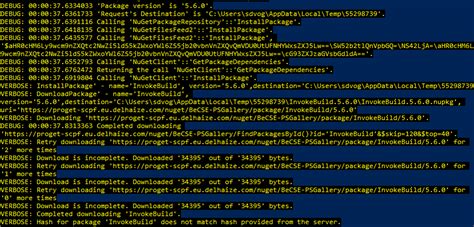 powershell feed gives end of central directory inedo community forums