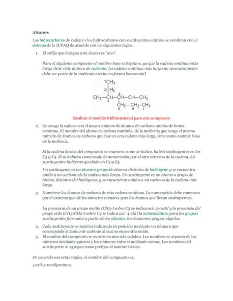 Examen 1 Nomenclatura De Compuestos Del Carbono Docx