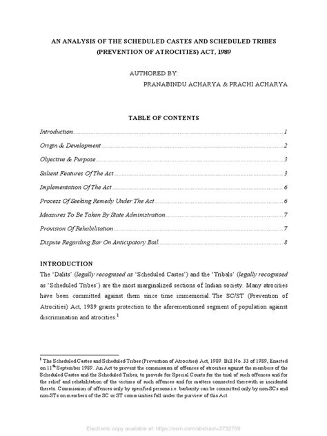 An Analysis Of The Rights And Protections Afforded To Scheduled Castes