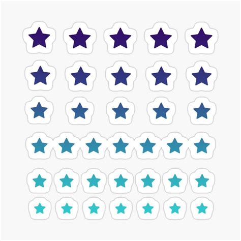 Dark Blue And Aqua Stars Sticker Pack Sticker For Sale By Prismatic