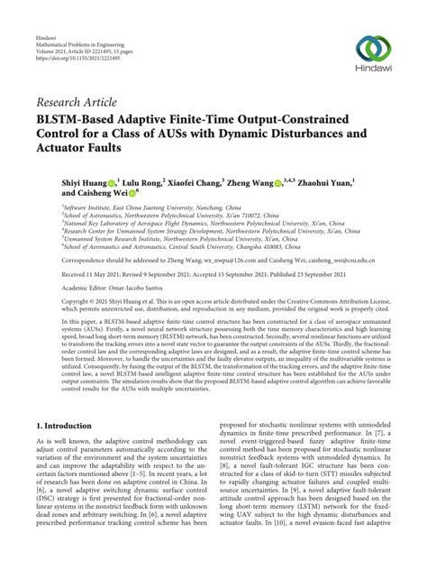 [pdf] blstm based adaptive finite time output constrained control for a