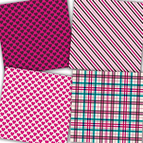 Valentine Digital Paper Valentine Paper Love Etsy