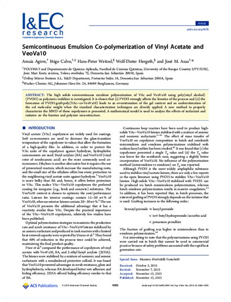 Pdf Semicontinuous Emulsion Copolymerization Of Butyl Acrylate Styrene