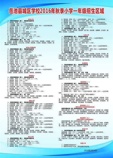岳池城區學校2016年秋季初中、小學一年級招生區域劃分出爐！ 每日頭條