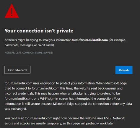 Browser Tls Error Using Mikrotik Hardware Mikrotik