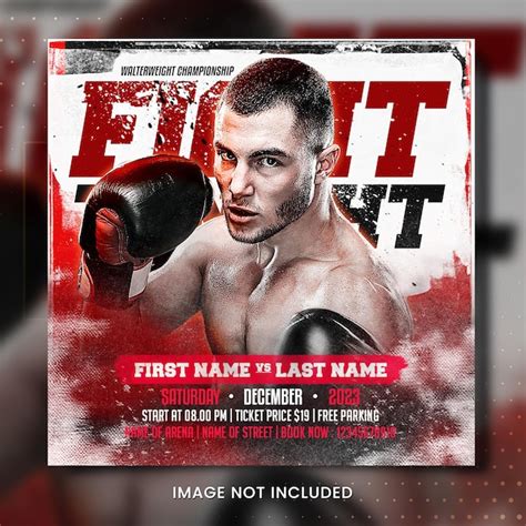 Pôster De Luta De Boxe Psd Premium