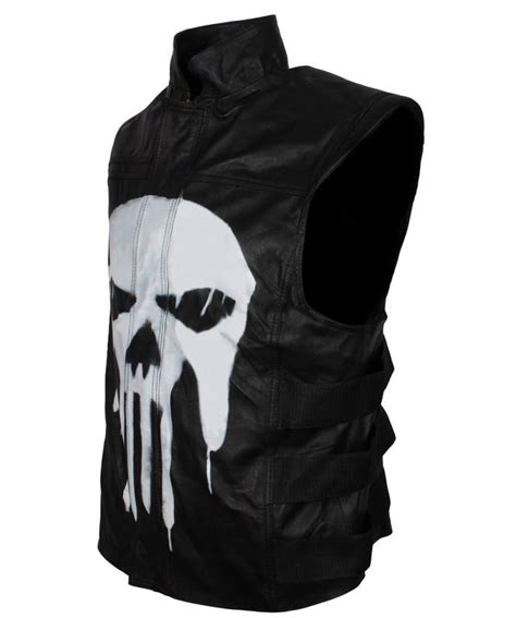 Punisher Jon Bernthal Black Leather Vest