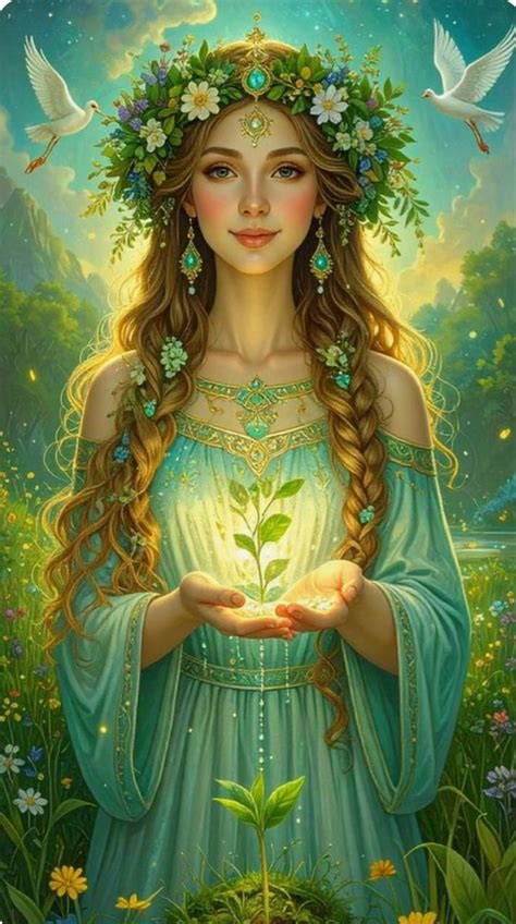 The Goddess Of Nature In Art Godess Of Nature Gods Of Nature Spring