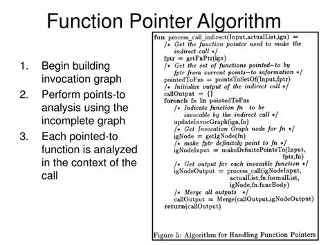 Ppt Context Sensitive Interprocedural Points To Analysis In The Presence Of Function Pointers
