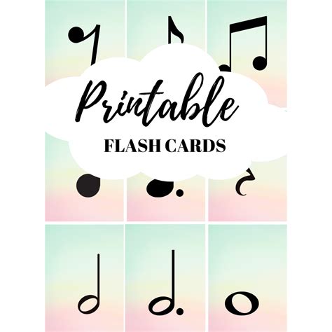 Printable Music Notes Flash Cards Katrina Summerfield Designs