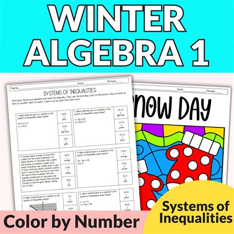 Winter Solving Systems Of Linear Inequalities Worksheet 8th 10th Grade