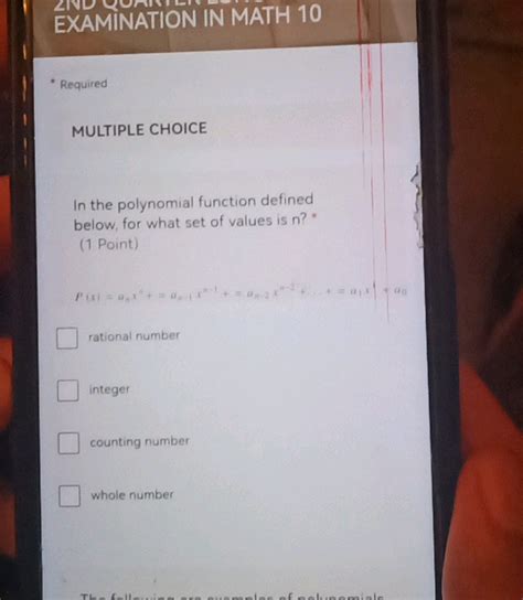 EXAMINATION IN MATH 10 Required MULTIPLE StudyX