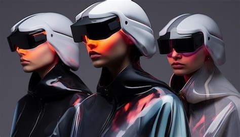 Premium AI Image | people are weating futuristic fashion clothes in the ...