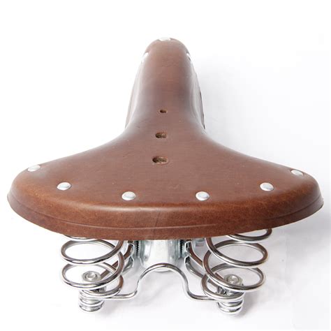 Retro Vintage Bicycle Bike Cycle Genuine Leather Saddle Seat Spring