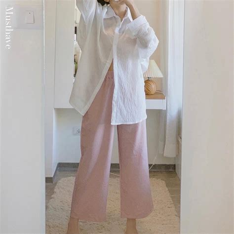 Tokyo Pants ลดเหลือ 203 ใส่โค้ด 10fswwt เติมโค้ดเที่ยงวันนะค้า กางเกงขายาวเอวสม็อค แต่งเชือก