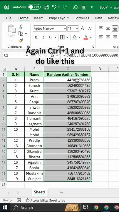 10 Second Challenge Fill Random Aadhar Numbers With Dashes Using