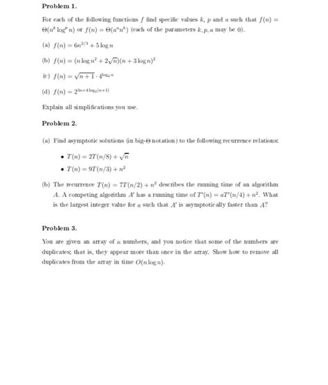 solved problem 1 for each of the following functions f find