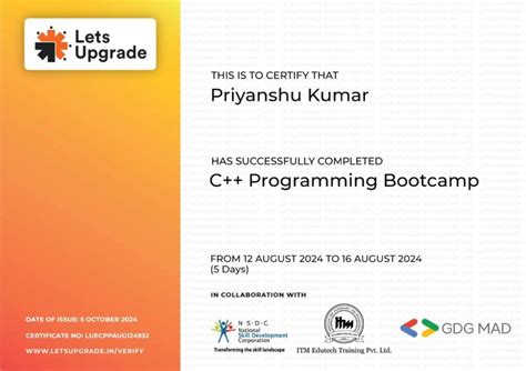Priyanshu Kumar On Linkedin Cpp Programming Professionaldevelopment Letsupgrade