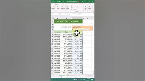 Sum Visible Rows Only In Excel Subtotal Formula Youtube