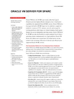 Oracle VM Server For SPARC Data Sheet Insight Oracle Vm Server For