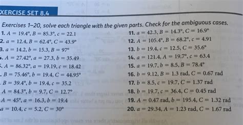 Solved XERCISE SET Exercises Solve Each Triangle Chegg