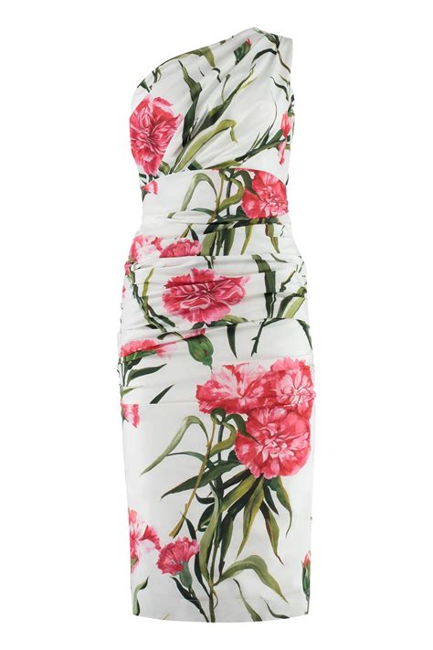 Dolce And Gabbana One Shoulder Dress Multicolor Editorialist