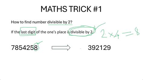 Maths Trick 1 Check Number Divisible By 2 Youtube