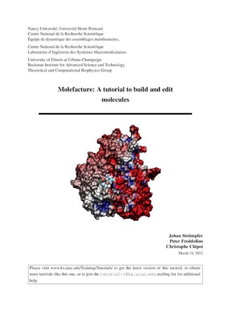 PDF Molefacture A Tutorial To Build And Edit Molecules Molecule Building And Alchemical