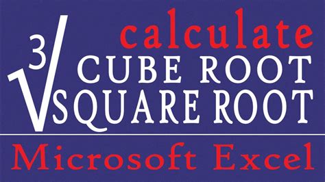 Microsoft Excel Calculate Square Root Cube Root Square YouTube