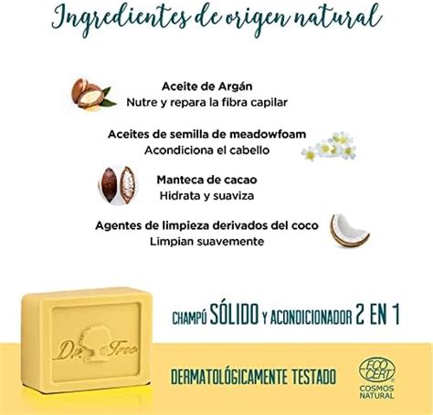 Dr Tree Champú Sólido 2 En 1 Nutrición Champú Acondicionador