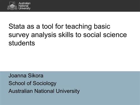 PPT Stata As A Tool For Teaching Basic Survey Analysis Skills To Social PowerPoint