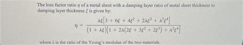 The Loss Factor Ration Of A Metal Sheet With A