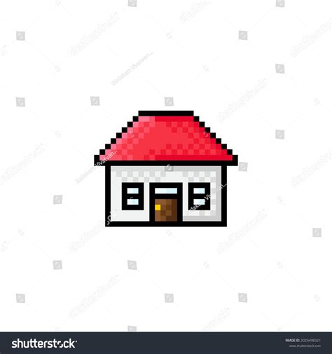 House Pixel Art Vector Illustration Stock Vector Royalty Free