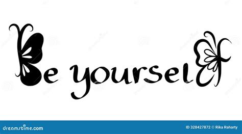 Be Yourself Hand Lettering Motivational Quotes With Decorative Half
