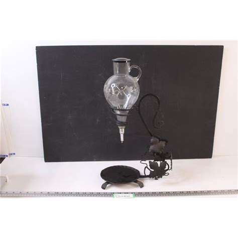 Decorative Black Iron And Glass Wine Decanter Dispenser Bodnarus