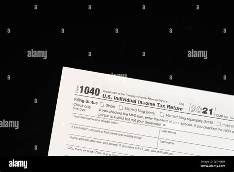 Us Internal Revenue Service Irs Taxpayer Form 1040 For Personal Income