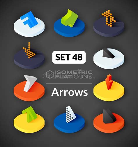 Isometric Flat Icons Set 48 Stock Vector Illustration Of Isometric