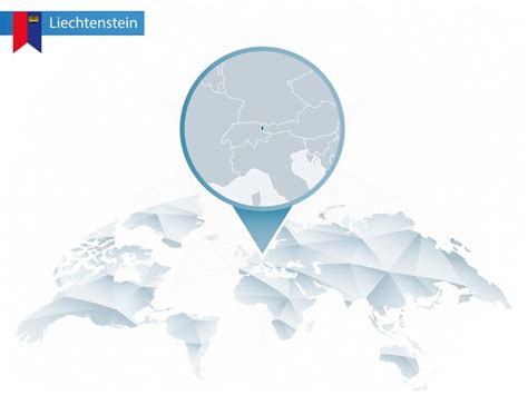 고정된 상세한 리히텐슈타인 지도가 있는 추상 둥근 세계 지도 벡터 일러스트 레이 션 프리미엄 벡터