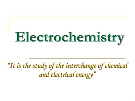 PPT Electrochemistry PowerPoint Presentation Free Download ID